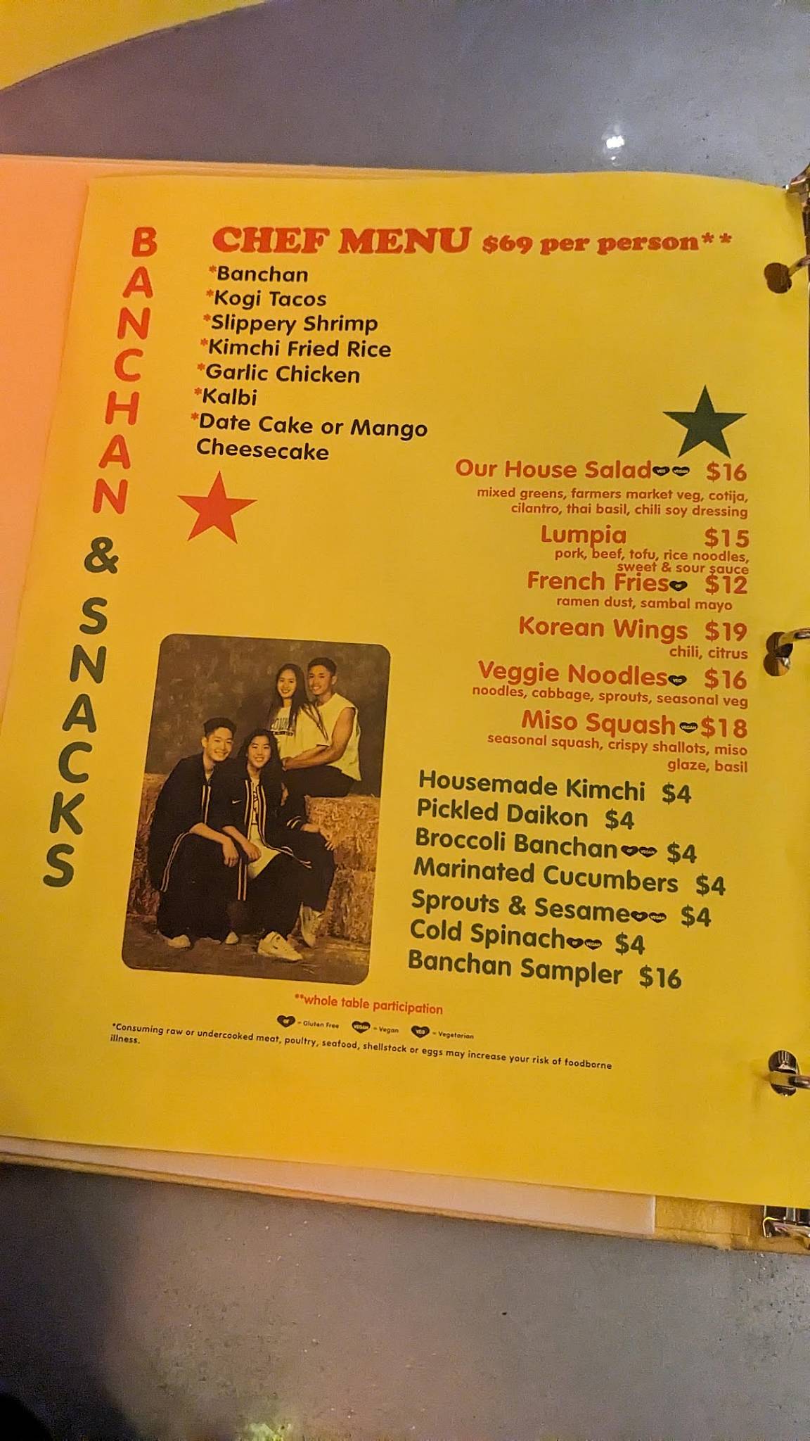 Menu at Best Friend restaurant, Las Vegas