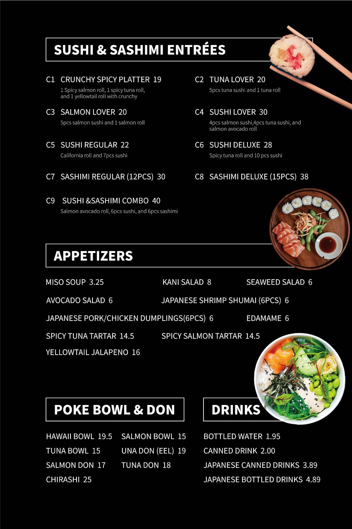 Menu at Suki Hana restaurant, Bethesda