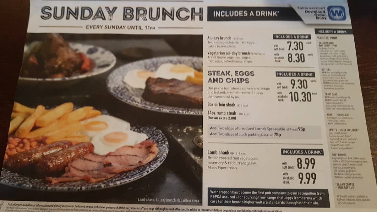 Menu at The Furze Wren - JD Wetherspoon pub & bar, Bexleyheath