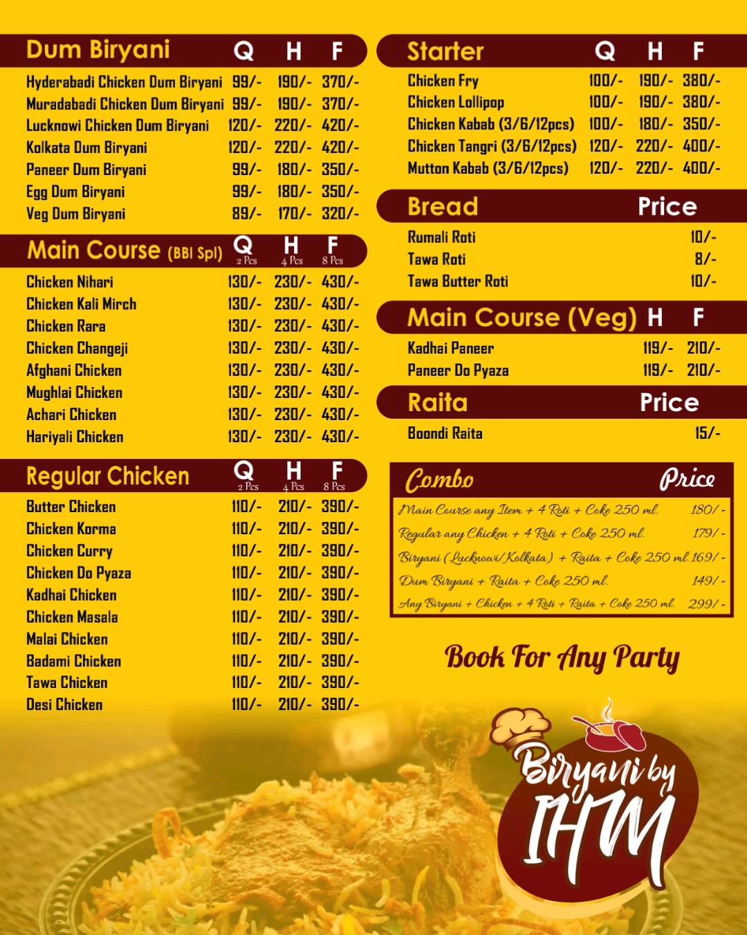 Menu at Biryani By Ihm, Greater Noida
