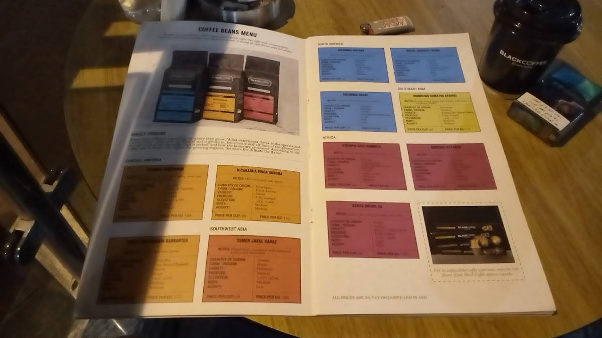 Menu at Black Coffee by Cafe Younes, Dubai, Duja Tower