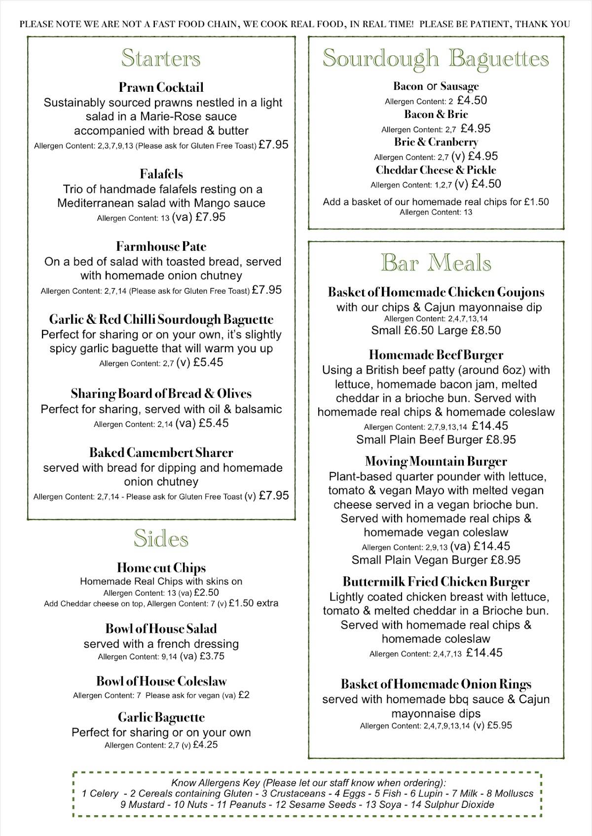 Menu at Black Horse Foxton pub & bar, Foxton