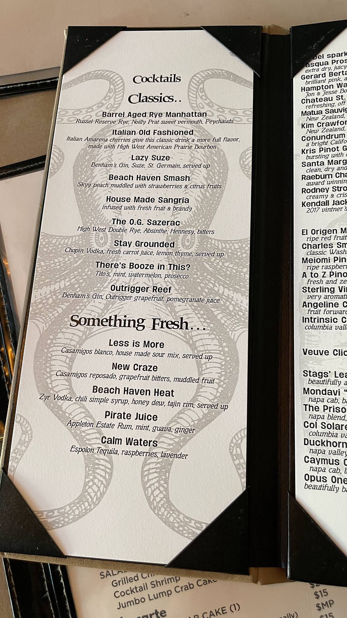 Menu at Black Whale Bar & Fish House, Beach Haven