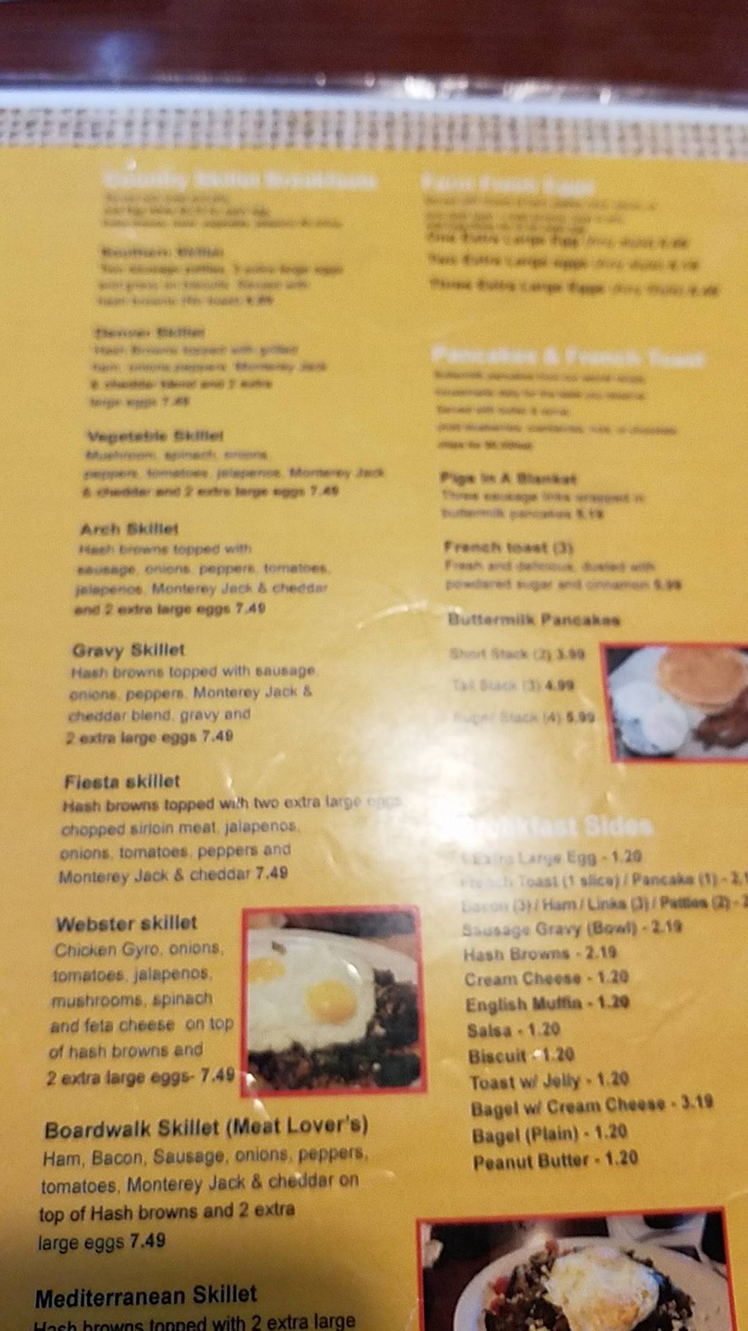 Menu at Boardwalk Cafe, Webster Groves