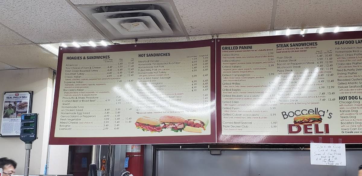 Menu at Boccella's Deli fast food, Havertown