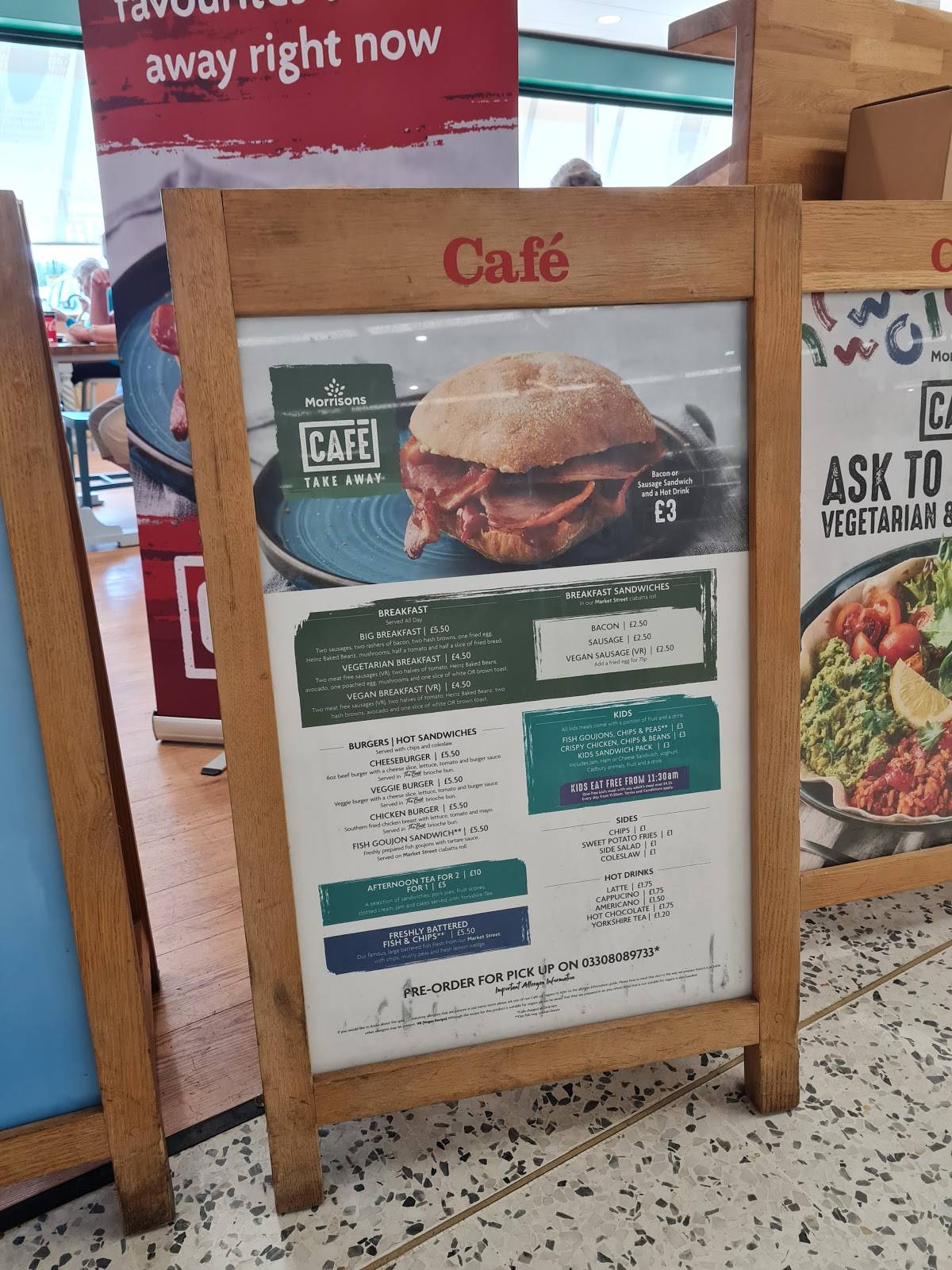 Menu at Morrisons Cafe, Bolton, Lea Gate