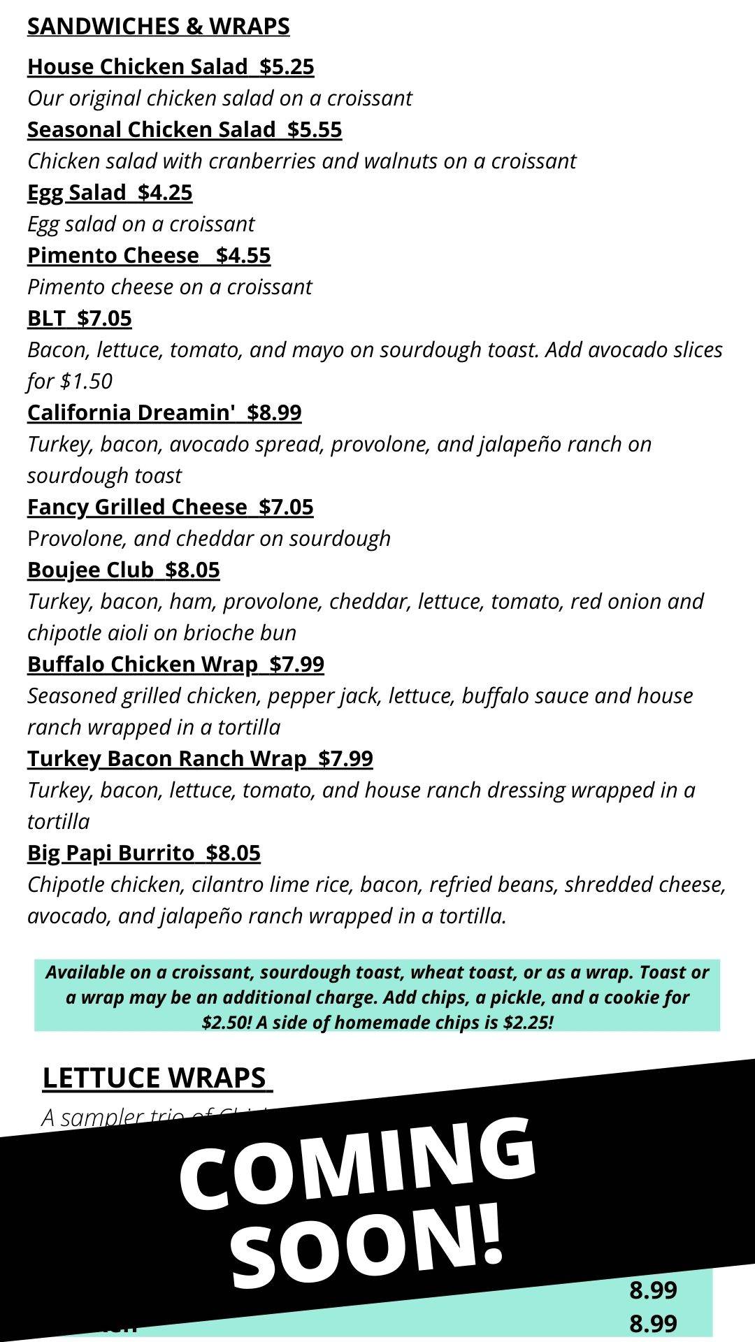 Menu at Stay Grounded Coffee Cafe, Bonham