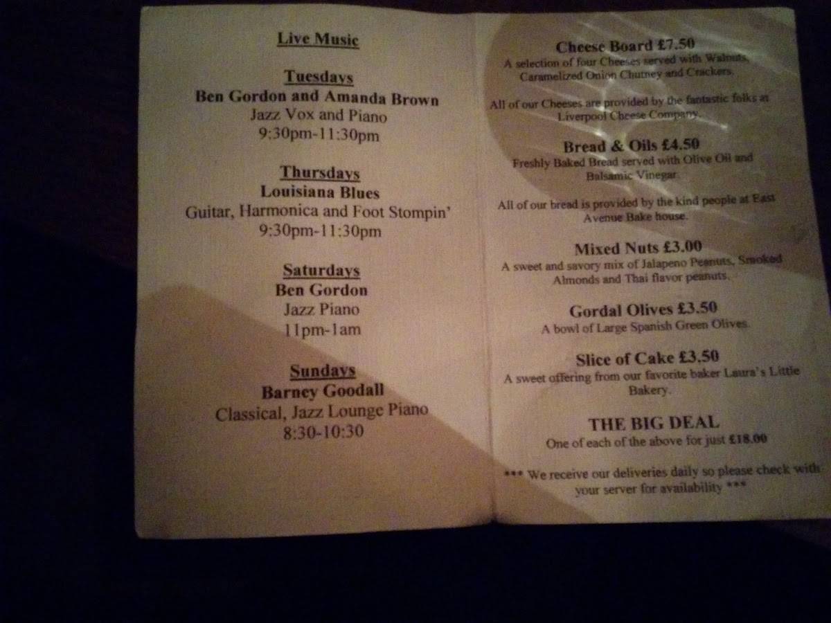 Menu at Berry and Rye pub & bar, Liverpool