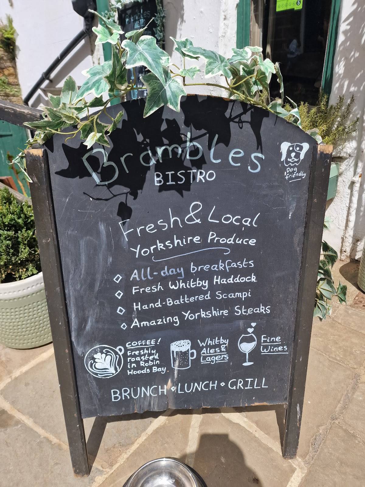 Menu at Brambles Bistro restaurant, Robin Hood's Bay
