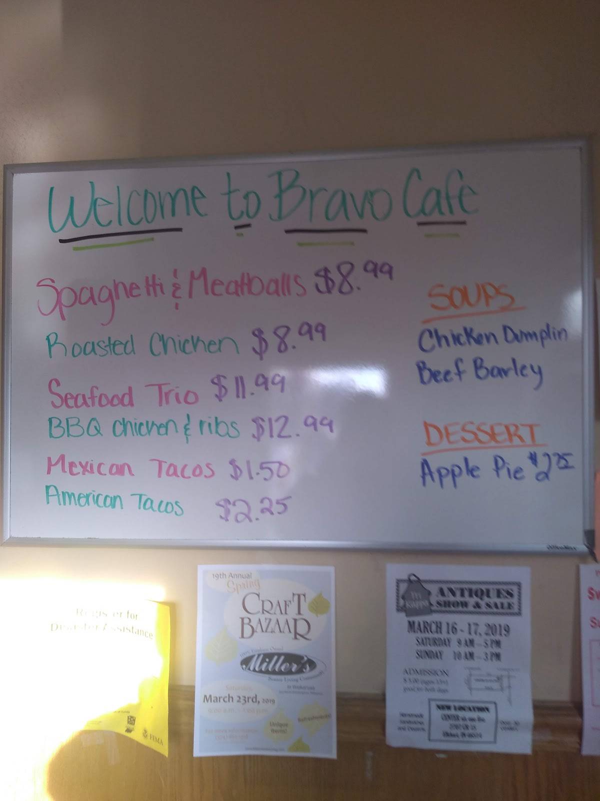 Menu at Bravo Cafe of Mishawaka, Osceola, Lincolnway E