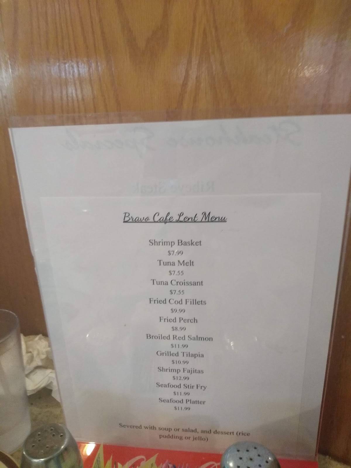 Menu at Bravo Cafe of Mishawaka, Osceola, Lincolnway E