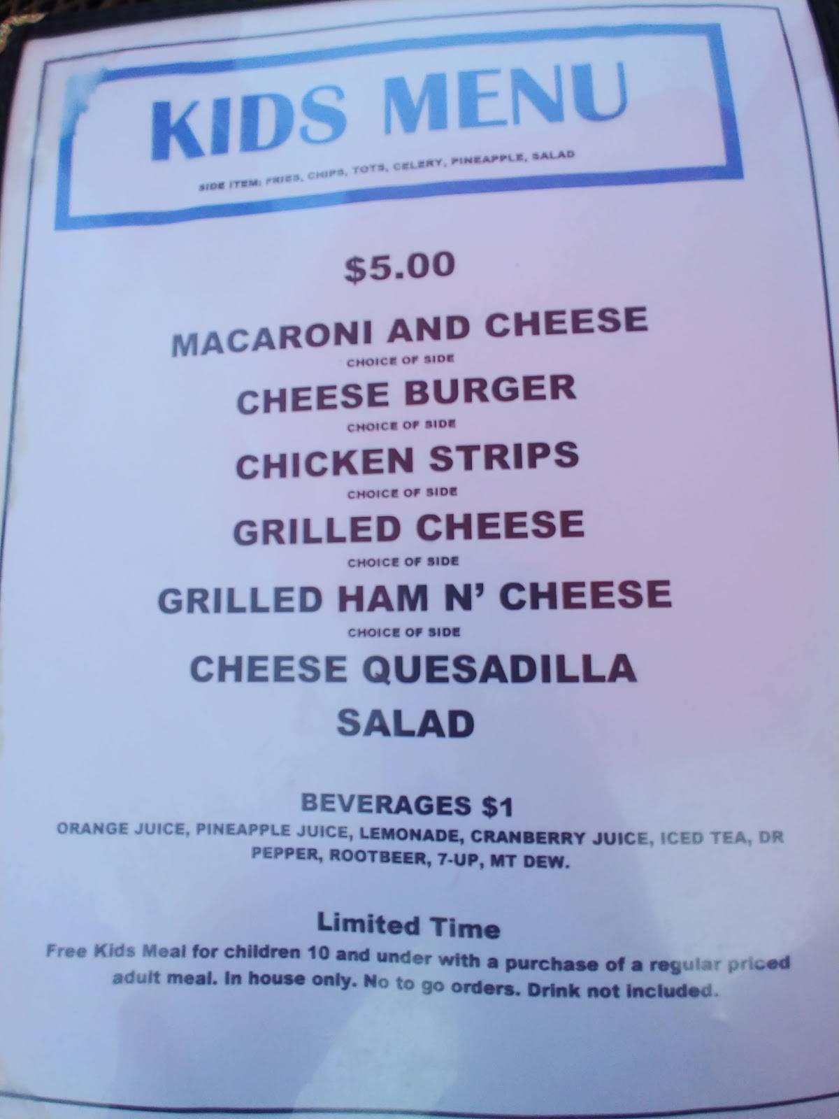 Menu at Brewski’s - Grill, Sports Bar, & Casino, Hamilton
