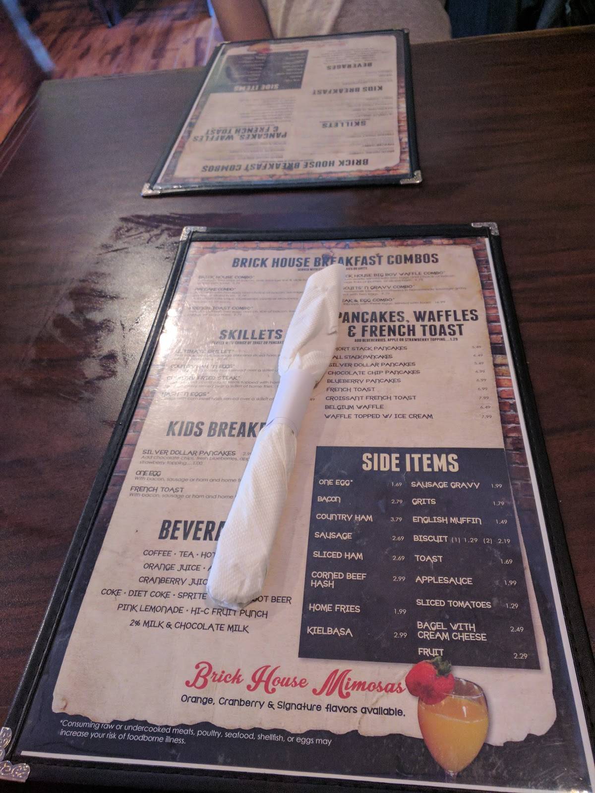 Menu at Brick House Diner restaurant, Midlothian, Midlothian Tpke