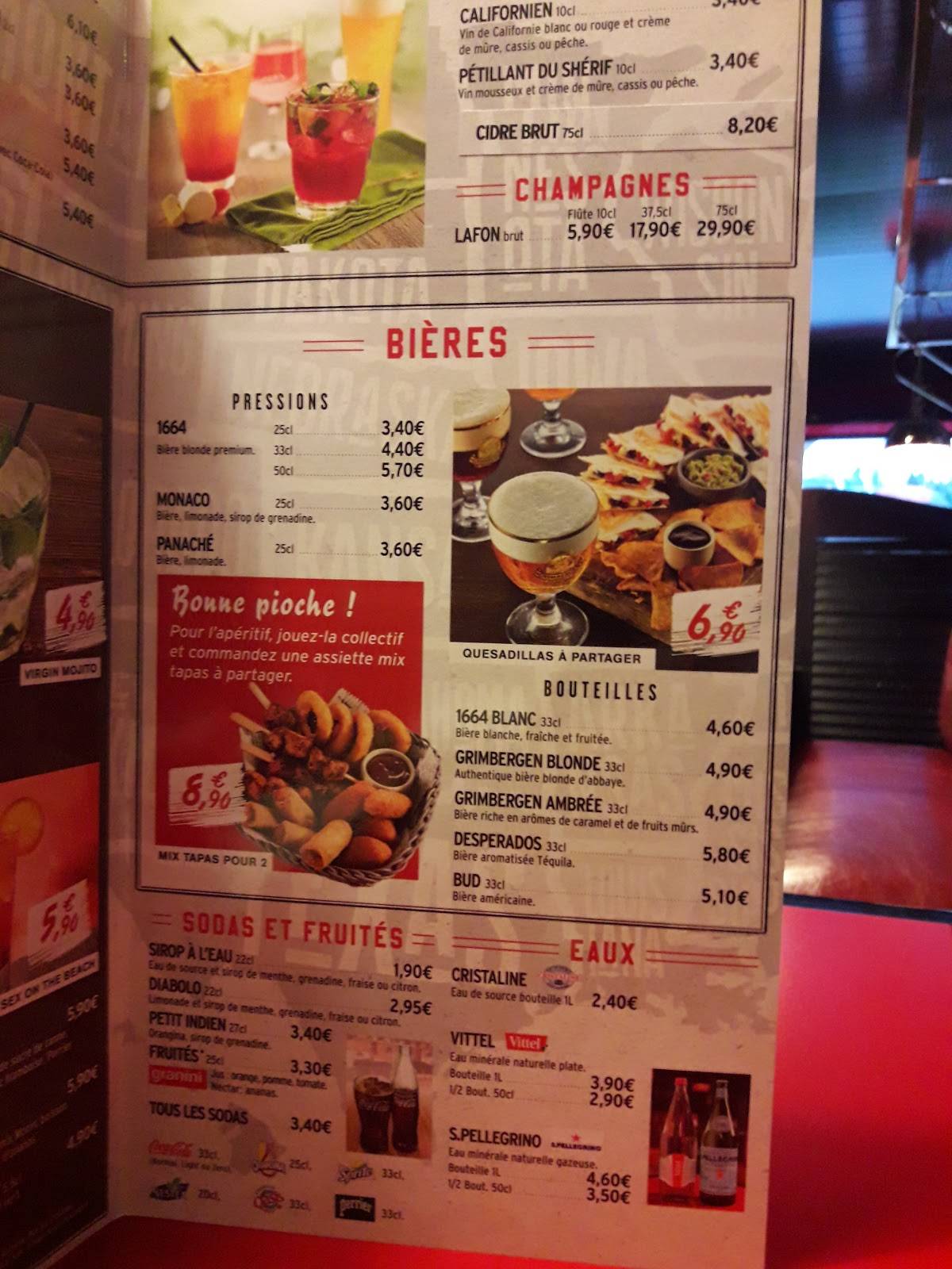 Menu au Buffalo Grill restaurant à viande, Vire, Rue de la Petite Vitesse