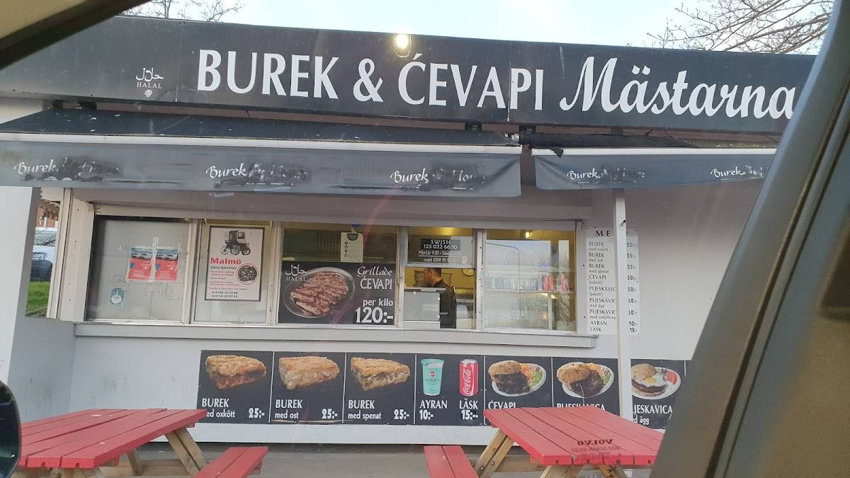 Menu at Burek & Ćevapi Mästarna fast food, Malmö, Lönngatan 72