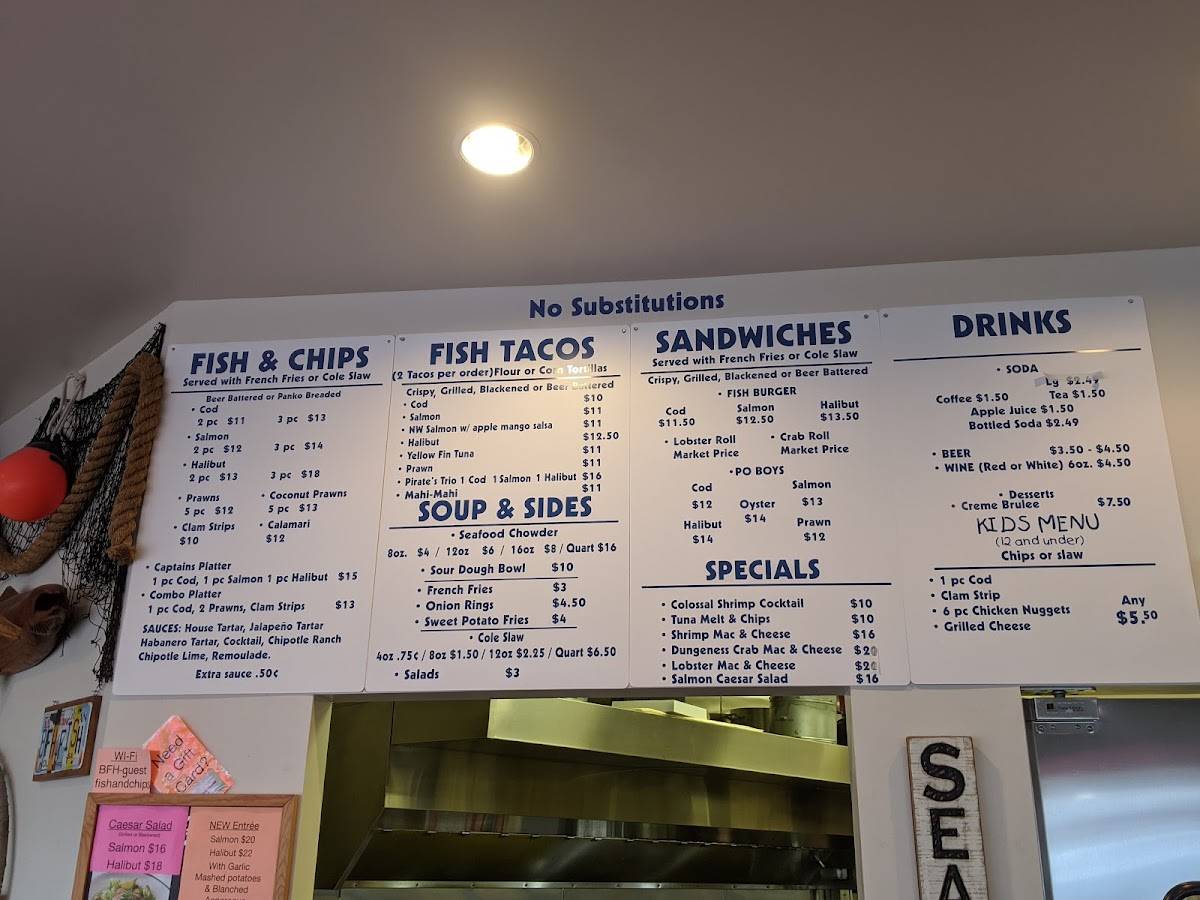 Menu at Burien Fish House restaurant, Burien