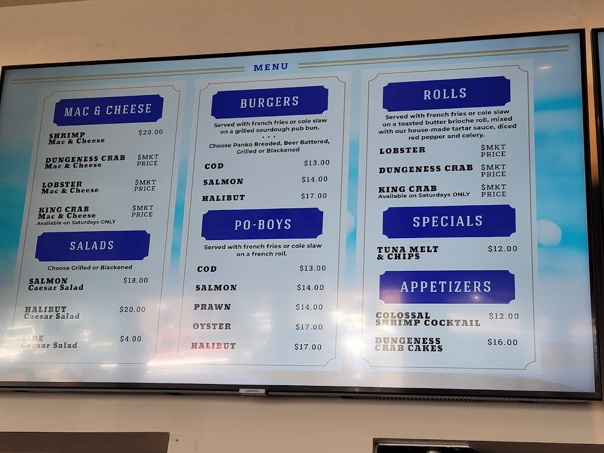 Menu at Burien Fish House restaurant, Burien