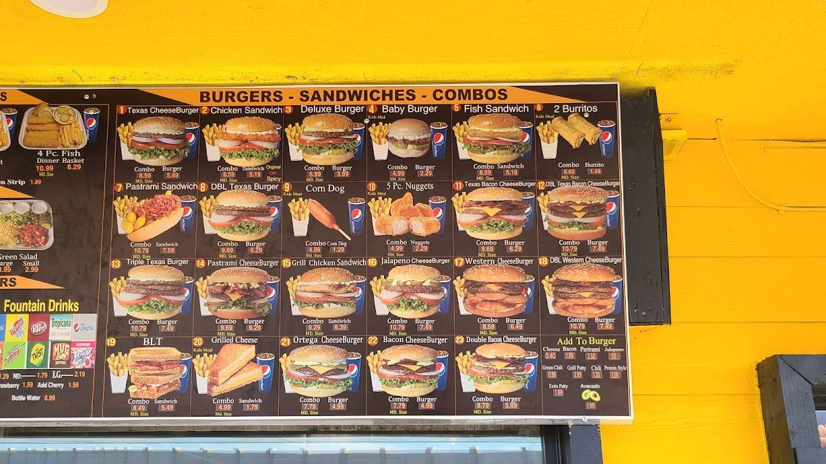Menu at Buzz's Drive In fast food, Goshen