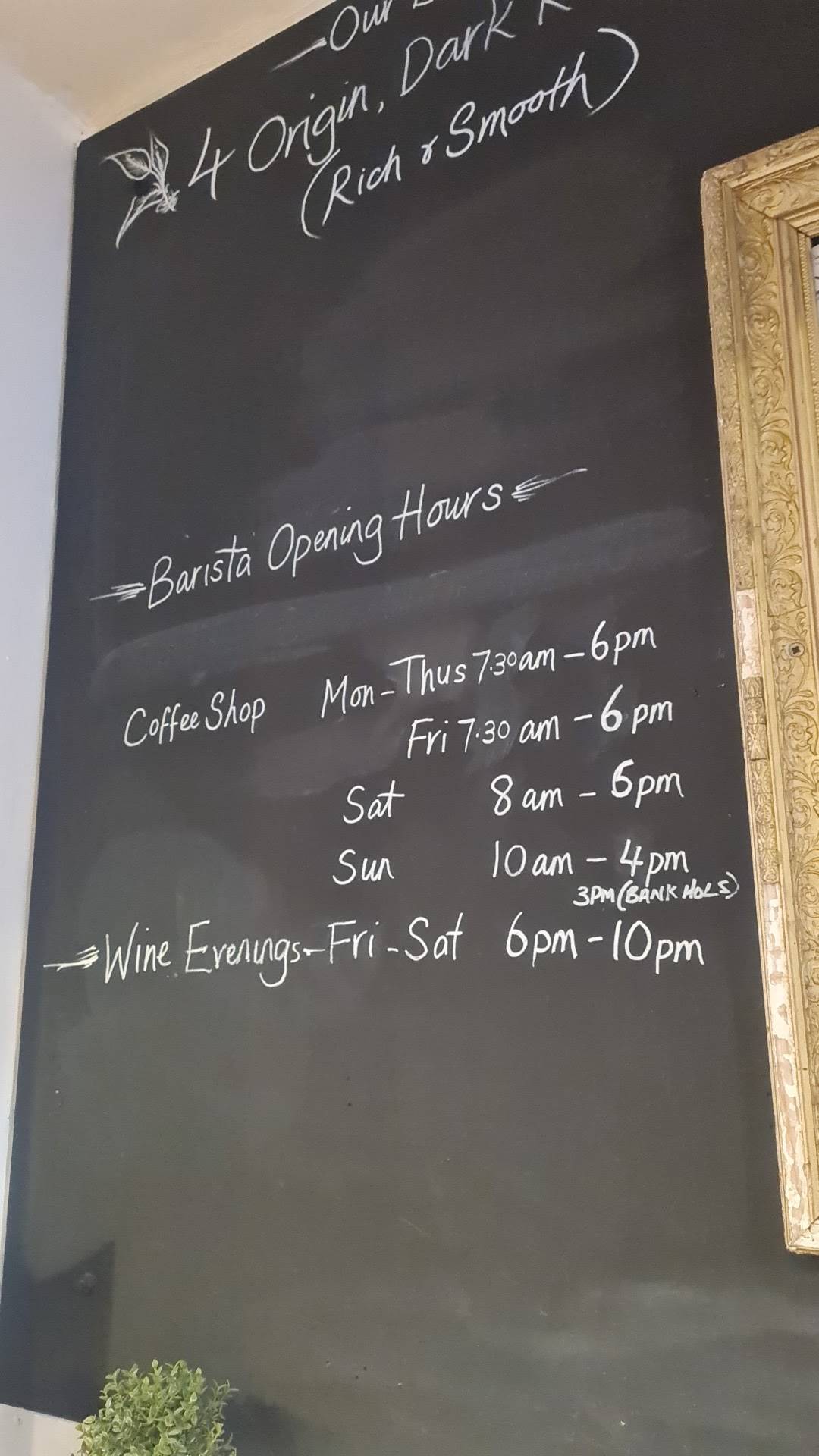 Menu at Barista Lounge, Farnham