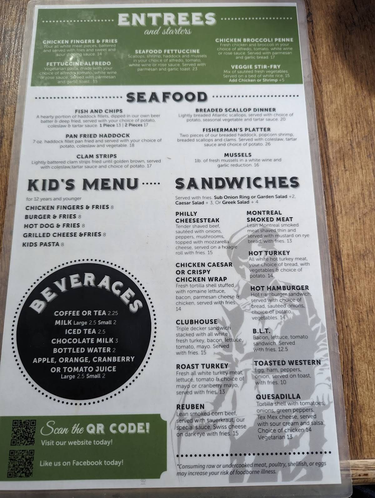 Menu at Coal Miners Cafe, Inverness, Central Ave