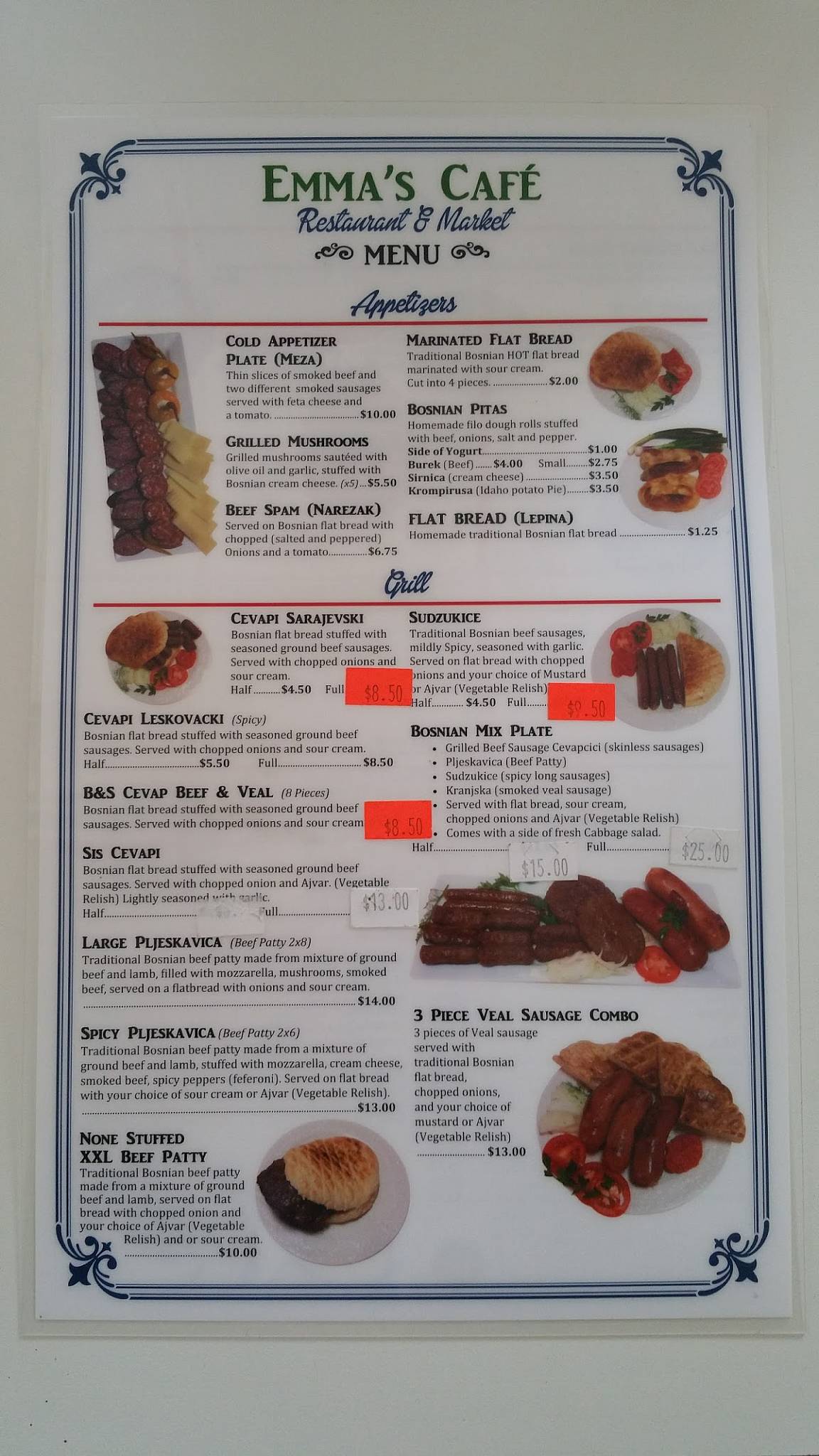 Menu at Emma's Cafe & Market, Twin Falls
