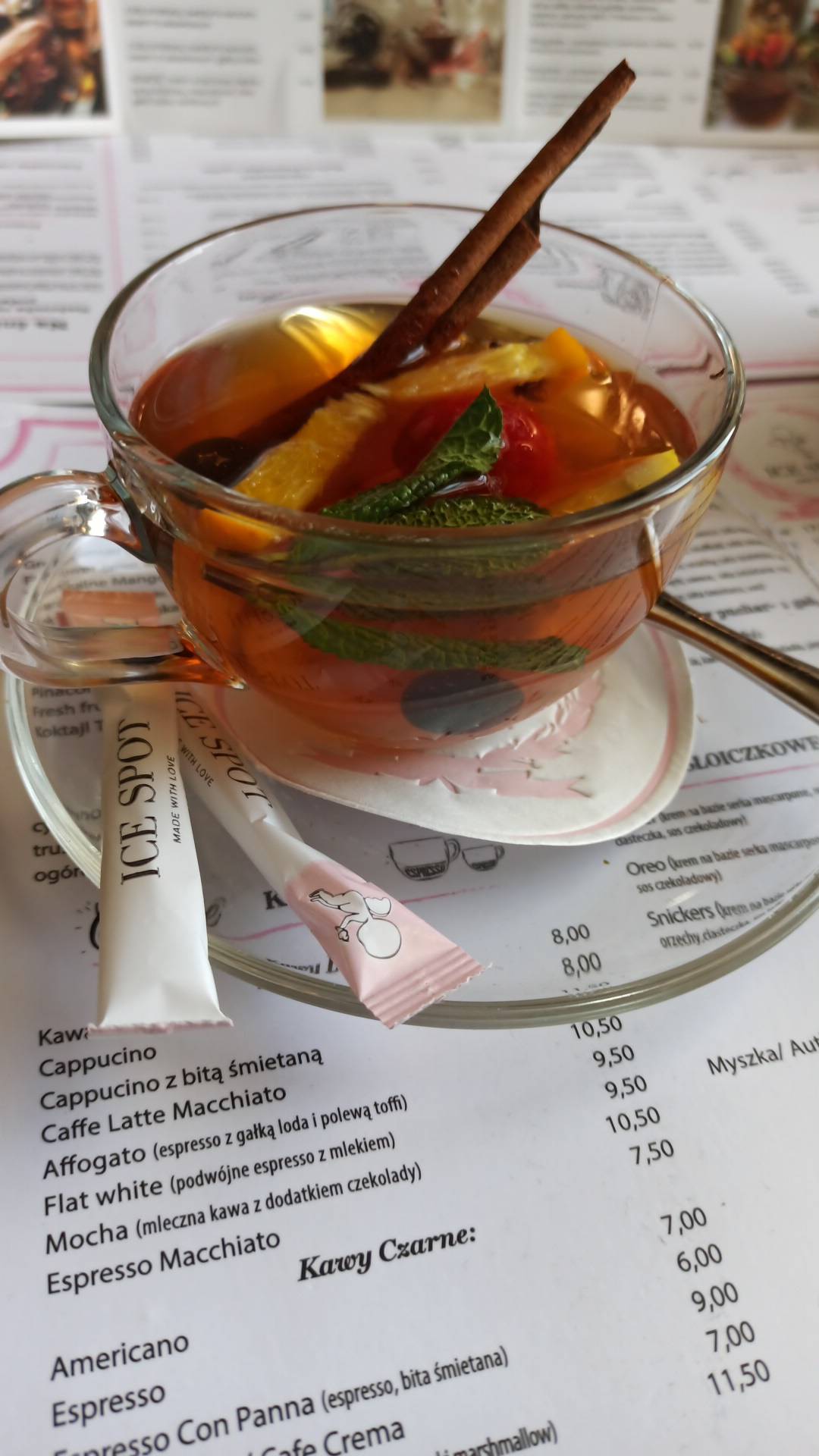 Menu at Ice Spot cafe, Kęty
