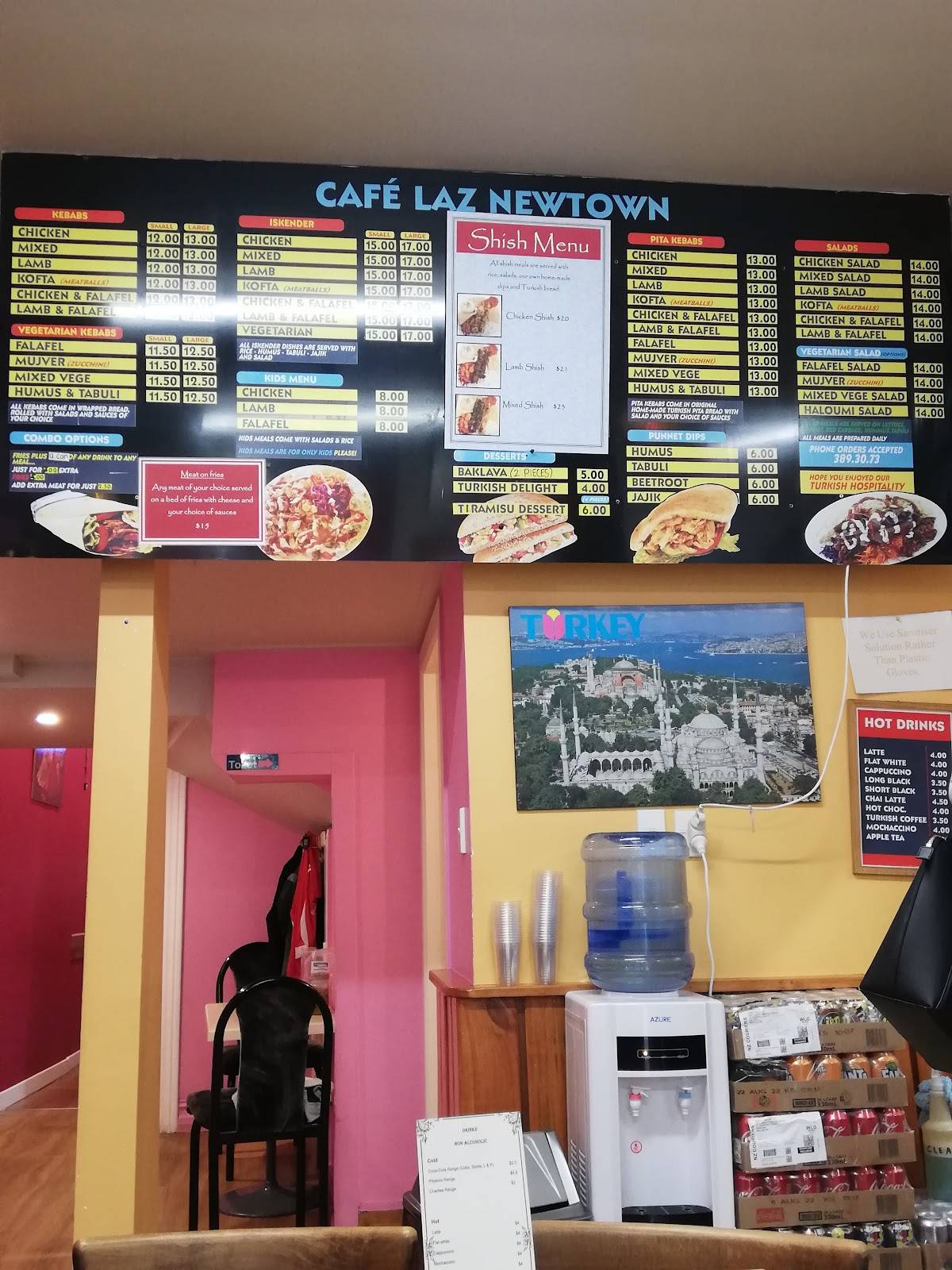 Menu at Cafe Laz Turkish Kebab House, Wellington, 121 Riddiford St