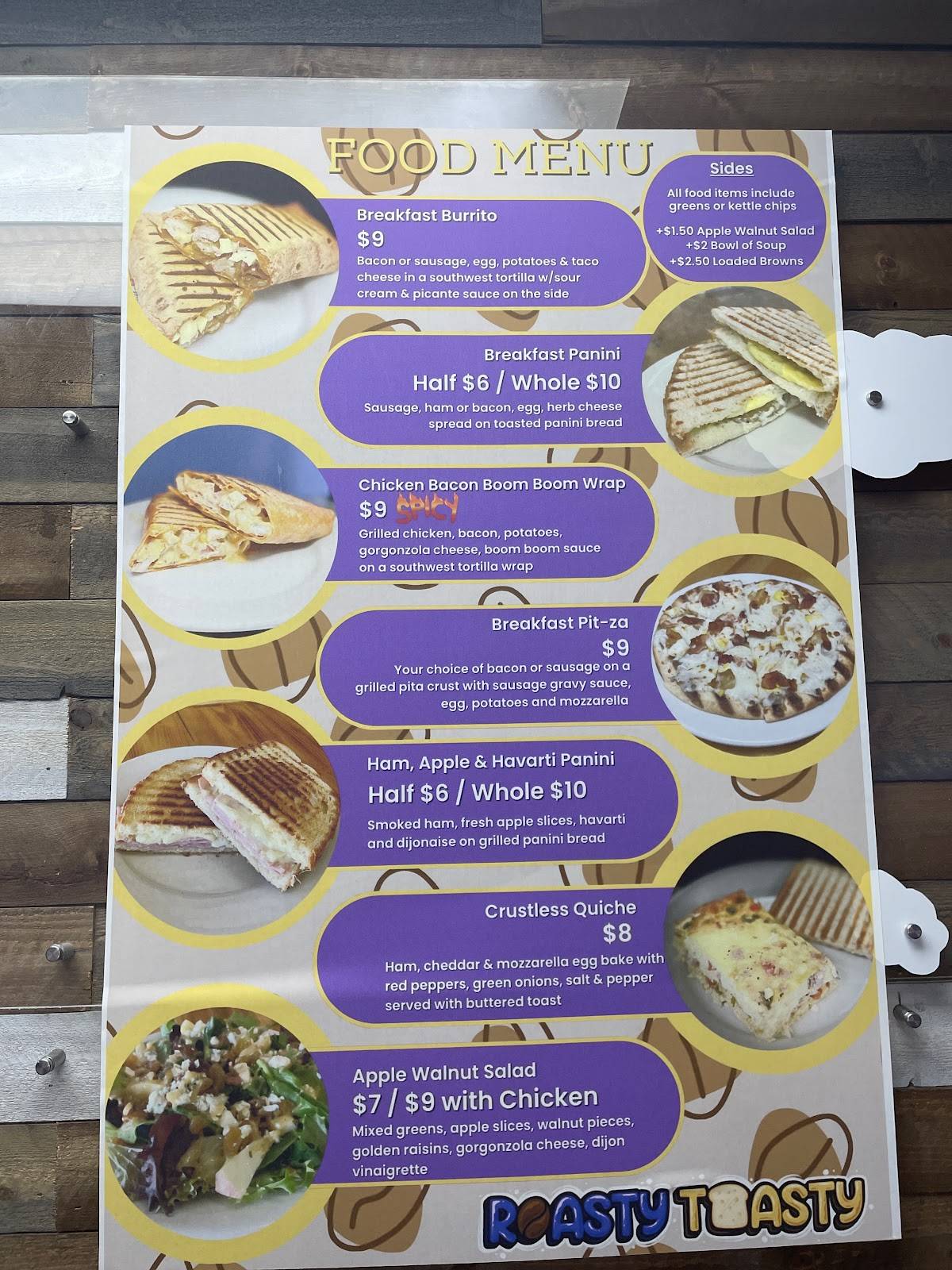 Menu at Roasty Toasty cafe, DeForest