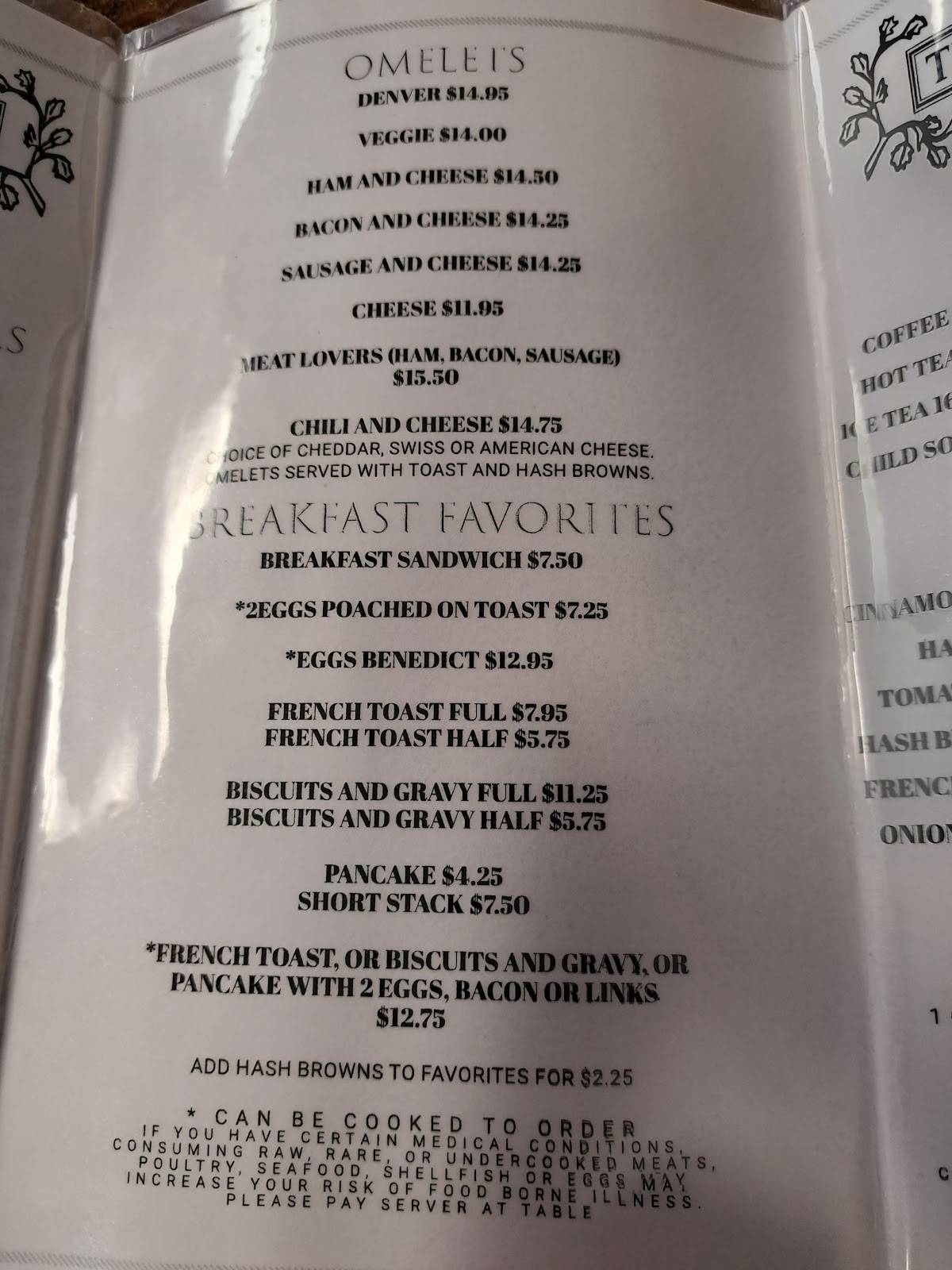 Menu at Sportsman Cafe & Lounge, Spokane