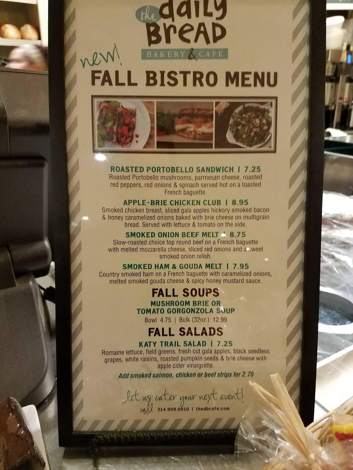 Menu at The Daily Bread Bakery & Cafe, Des Peres