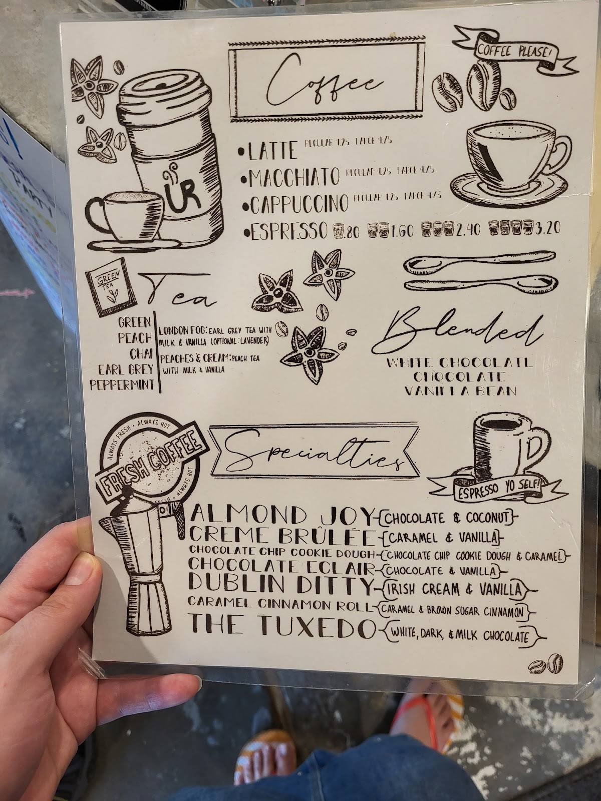 Menu at Upper Room Café cafe, Osgood