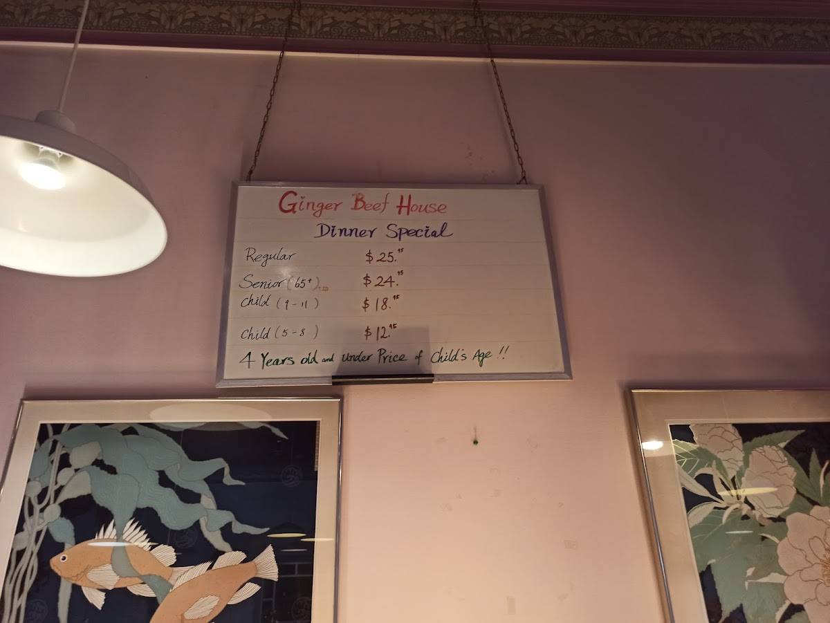 Menu at Ginger Beef House restaurant, Campbell River