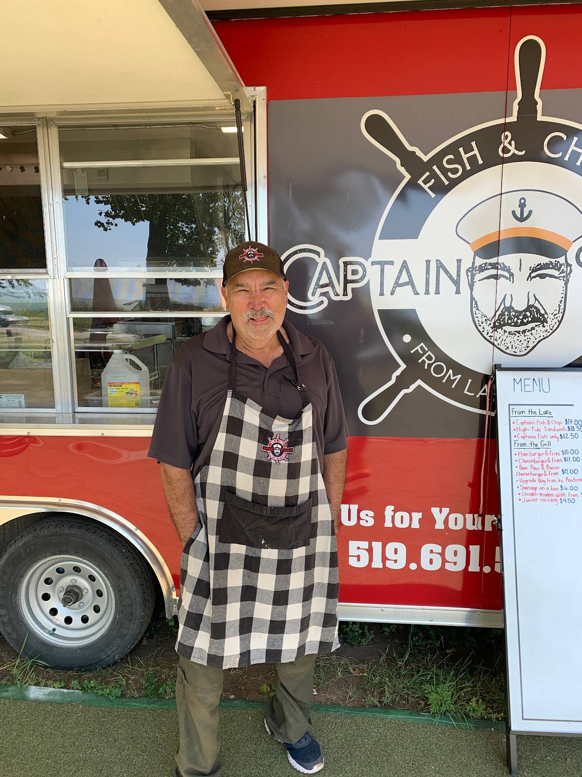 Menu at Captain Mark's Fish and Chips restaurant, Lambton Shores
