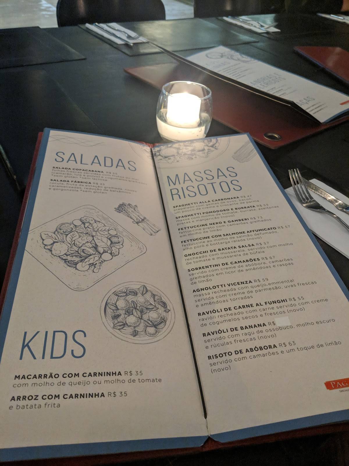 Menu em Carlo Ristorante restaurante, Curitiba
