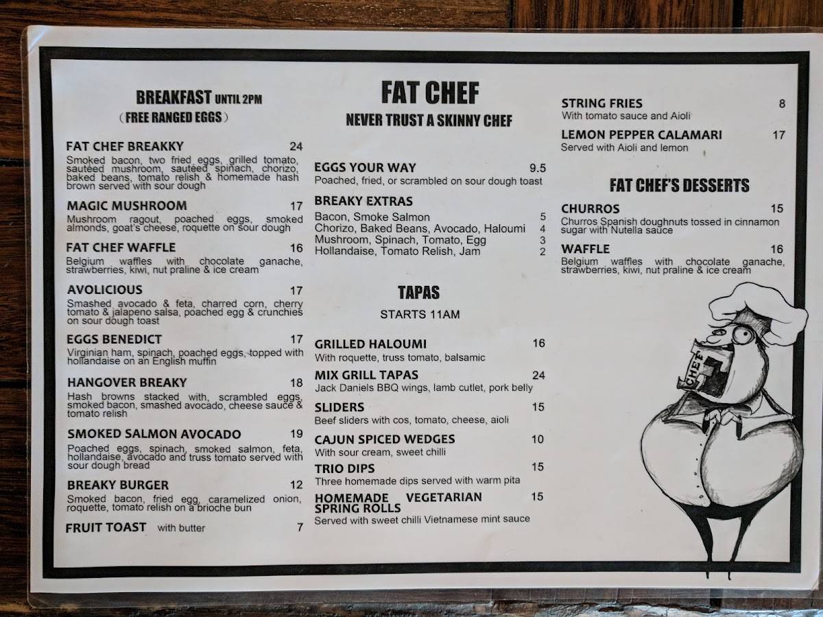 Menu at FAT CHEF Carrum Downs restaurant, Carrum Downs, Frankston ...