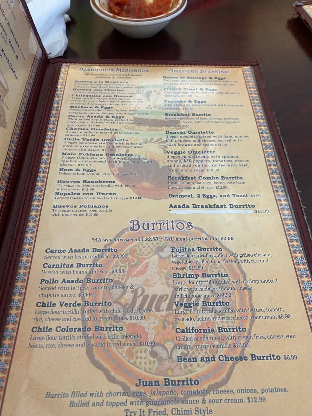 Menu at Casa Cruz Restaurant, Banning