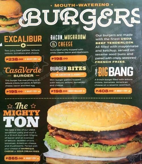 Menu at Casa Verde restaurant, Cebu City, Ayala Center Cebu