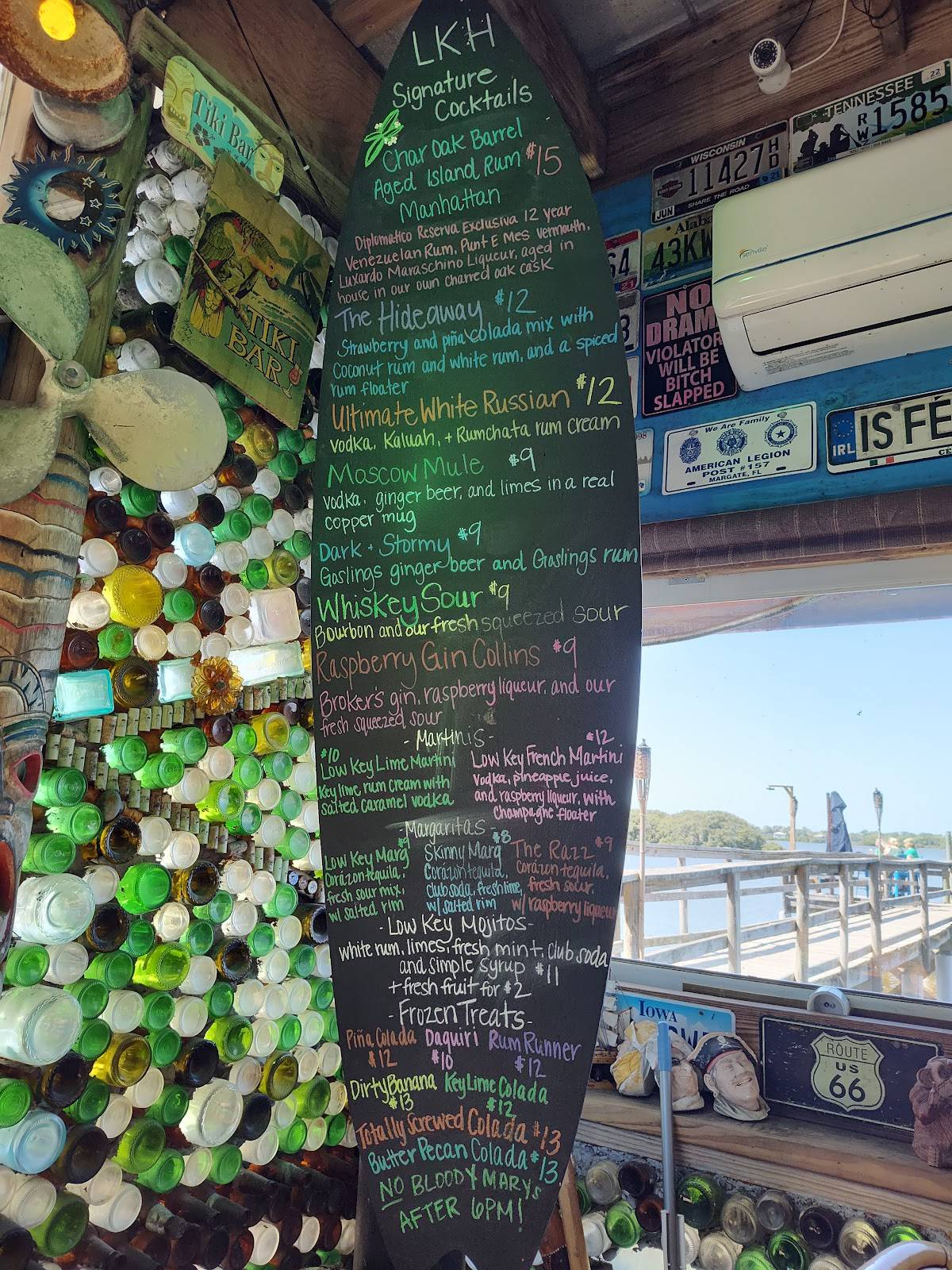 Menu at Lowkey Hideaway and Tiki Bar, Cedar Key