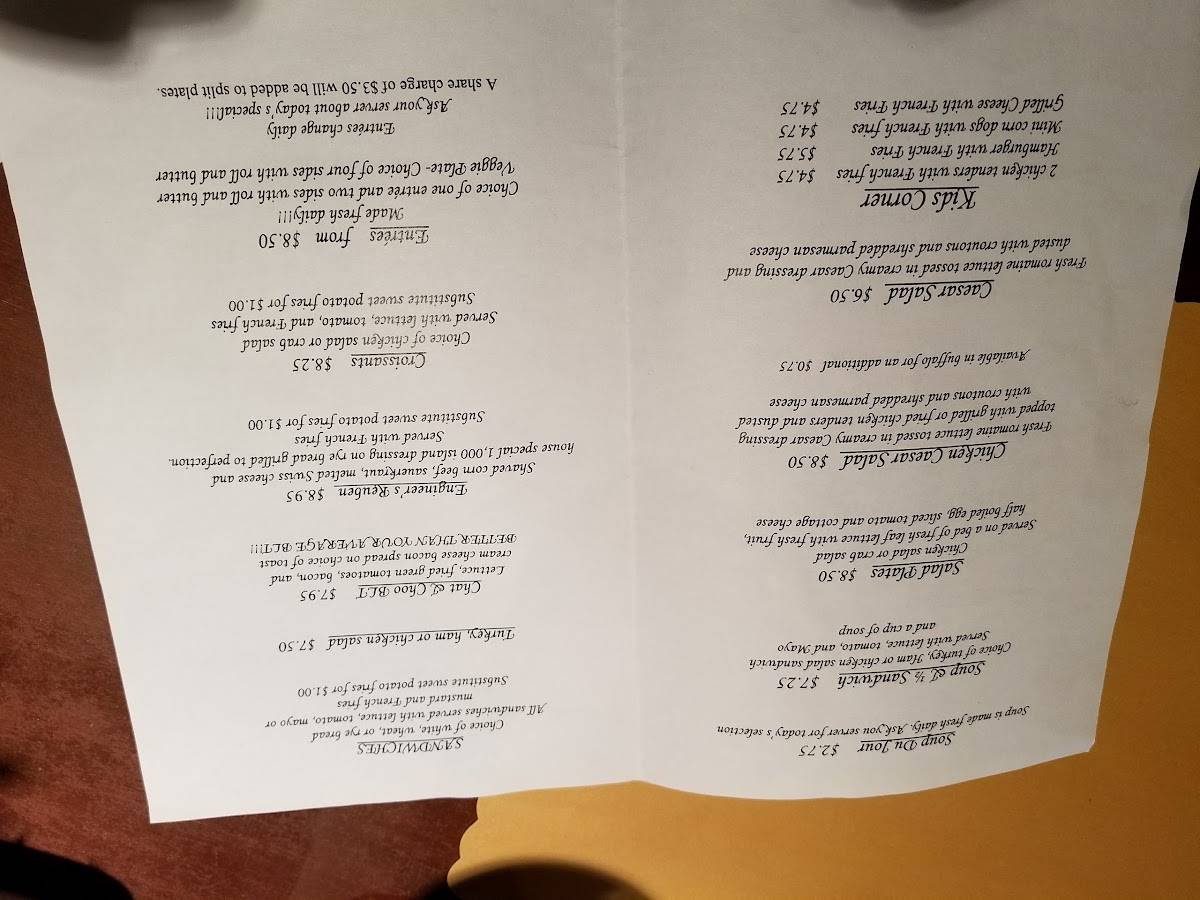 Menu at Chat & Choo LLC restaurant, Villa Rica