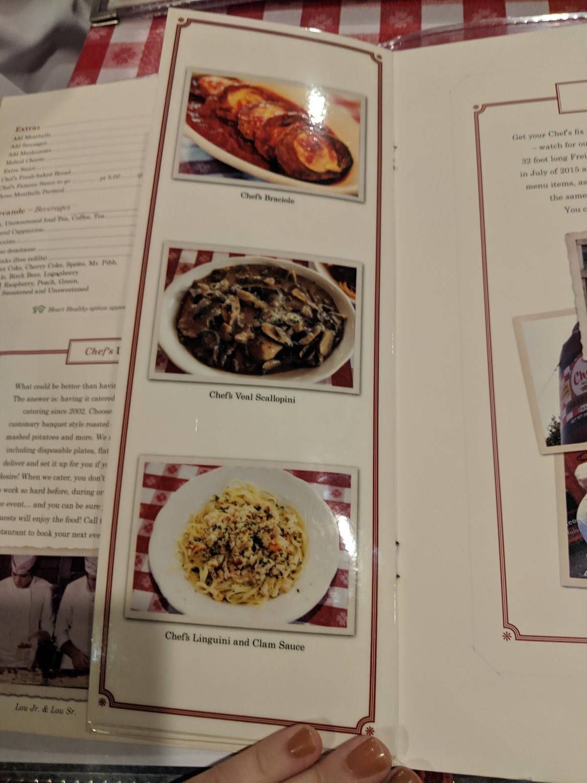 Menu at Chef's Restaurant, Buffalo