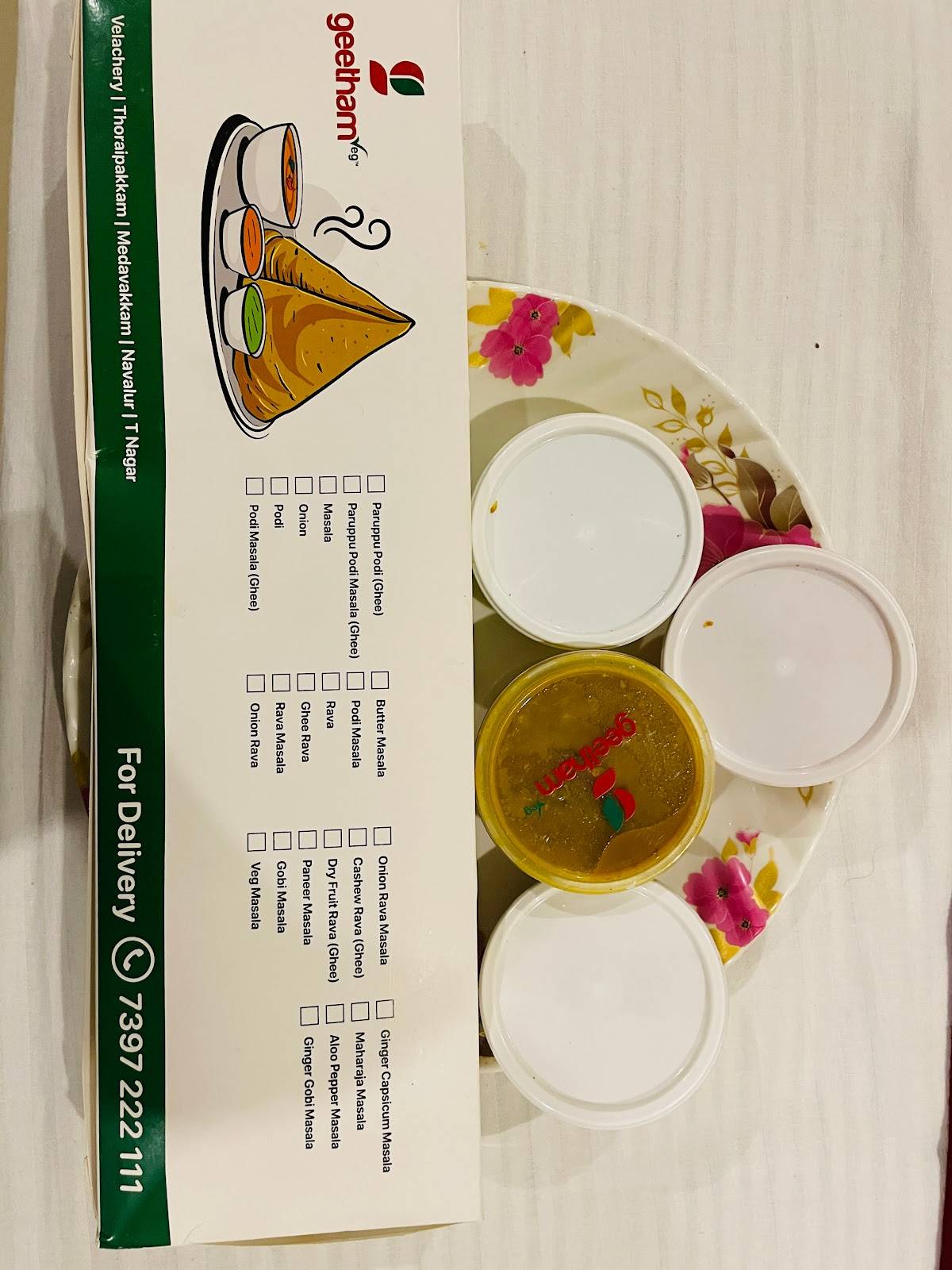 Menu at Geetham Veg Restaurant Navalur, Chennai