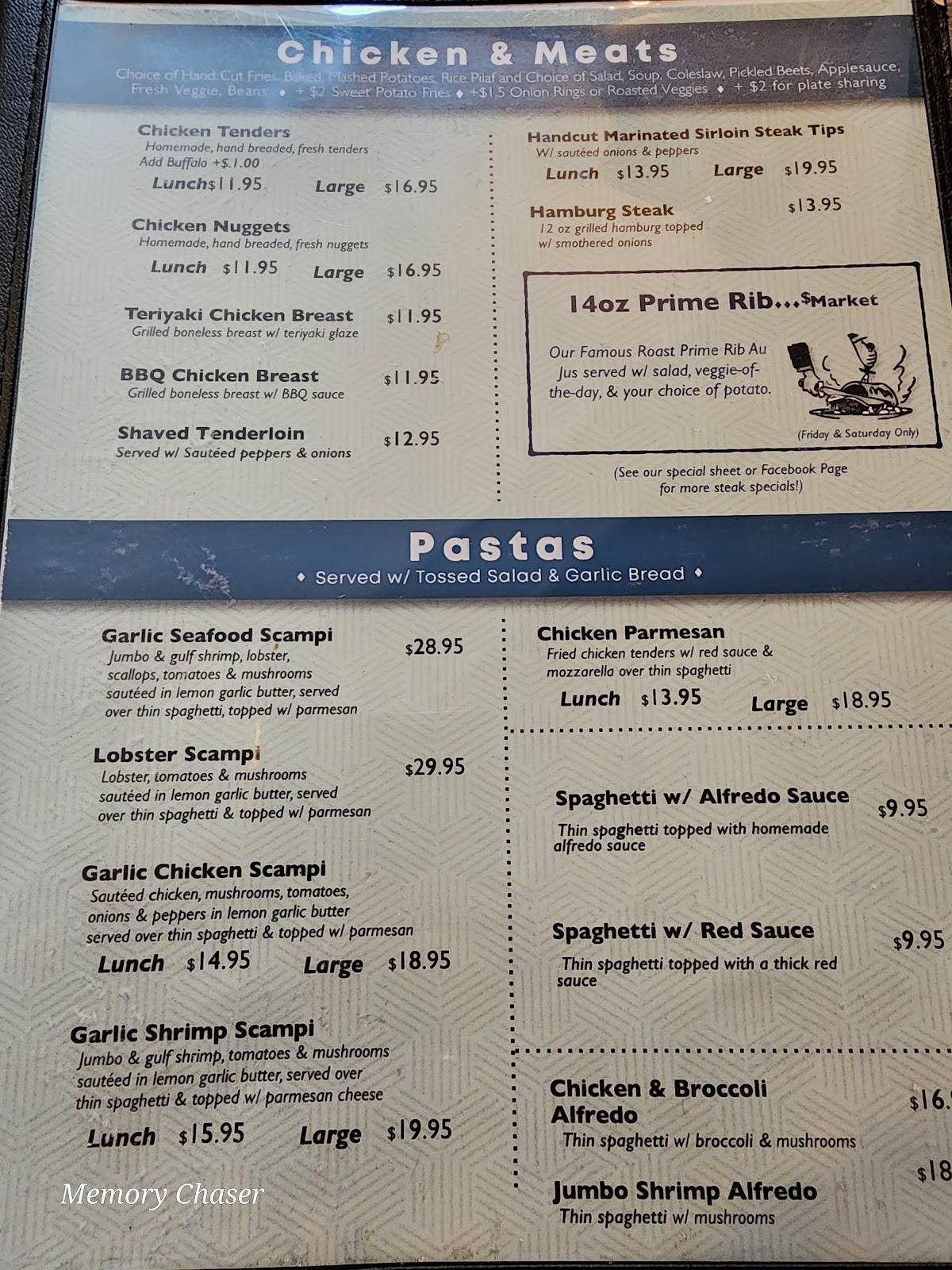 Menu at Chick-A-Dee of Lewiston restaurant, Lewiston