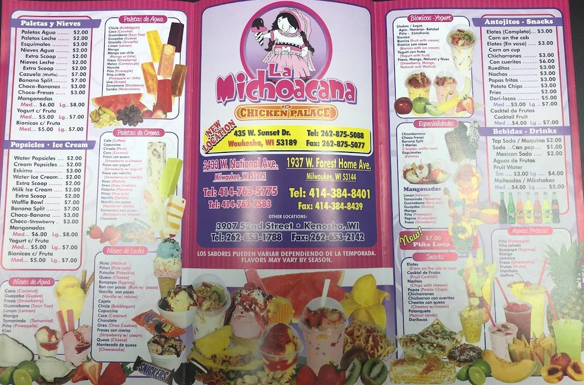 Menu at Chicken Palace Sunset restaurant, Waukesha