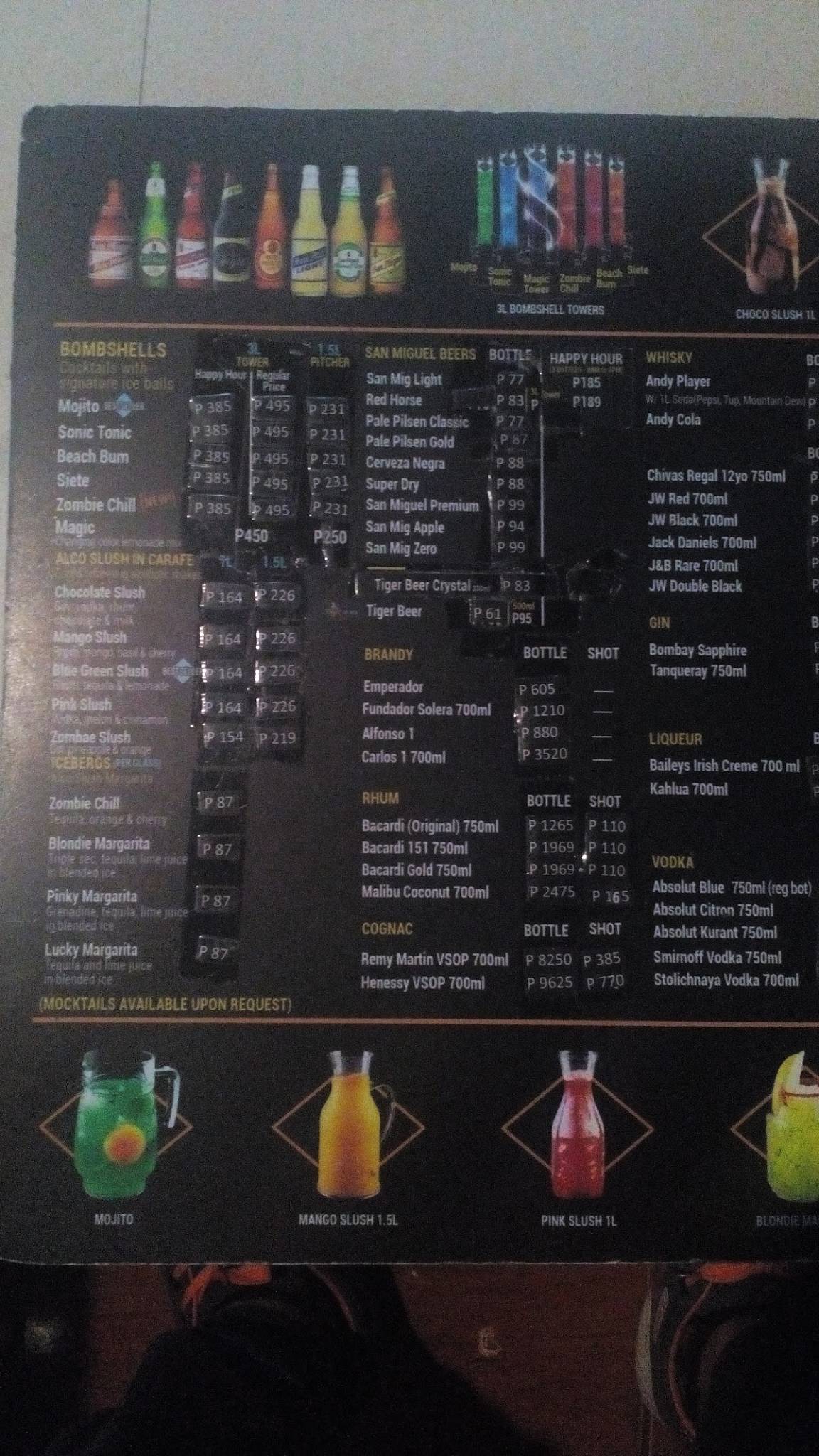 Menu at Chill Top Cubao - Roofdeck Restobar, Quezon City, 266 P. Tuazon ...