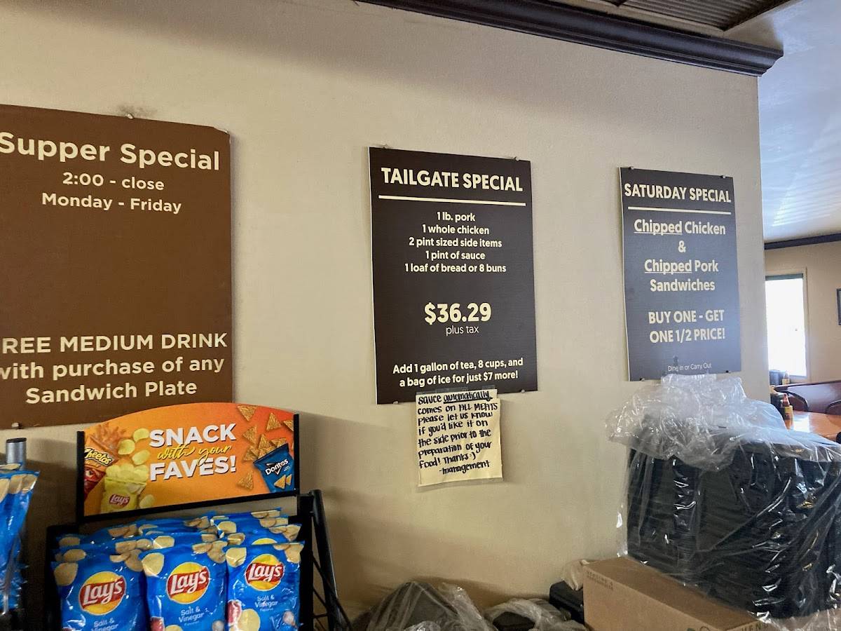 Menu at Chuck's Bar-B-Que, Opelika