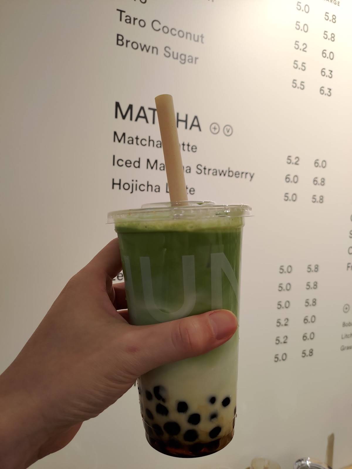 Menu at Chun Café, Amsterdam