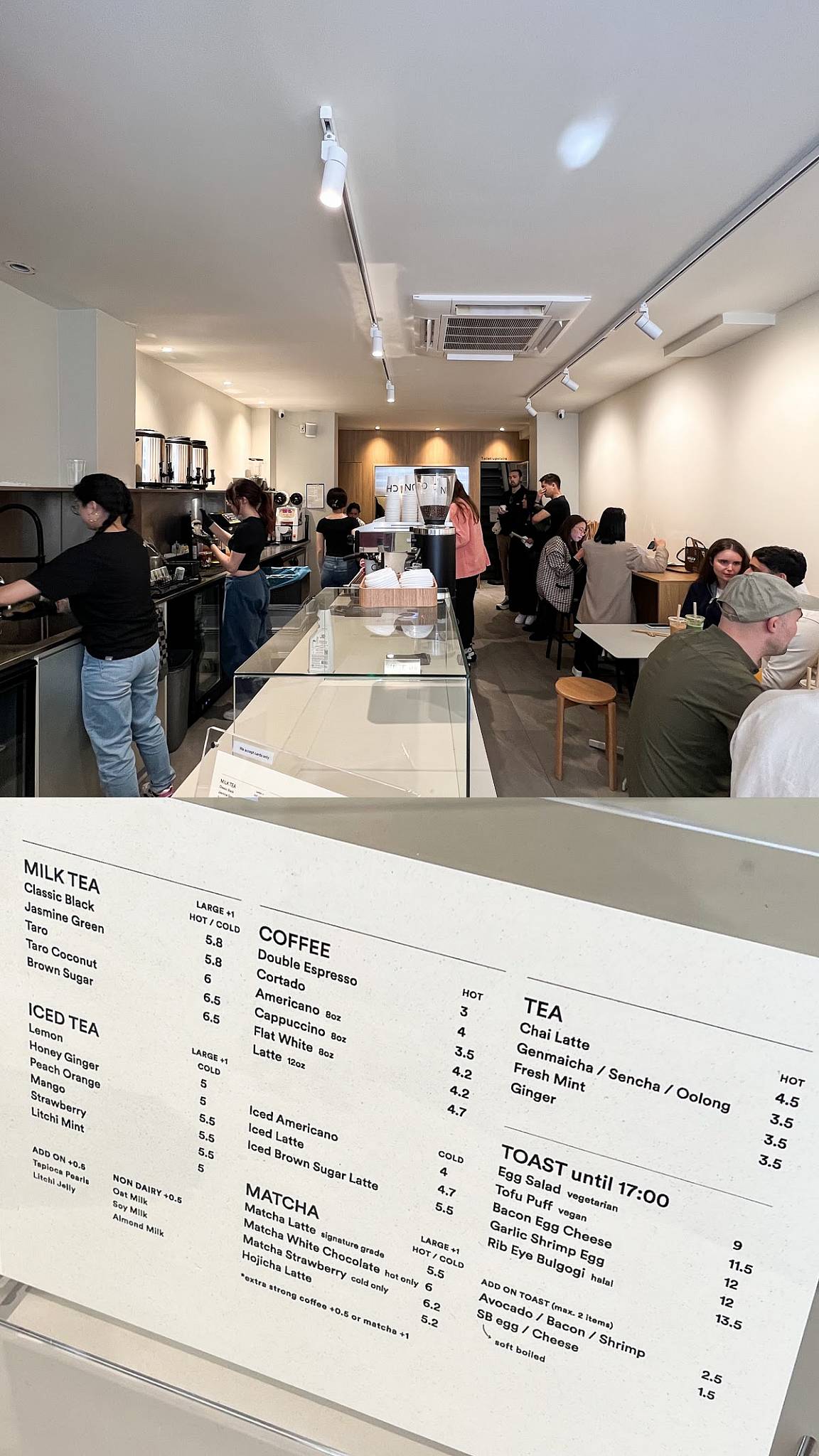 Menu at Chun Café, Amsterdam