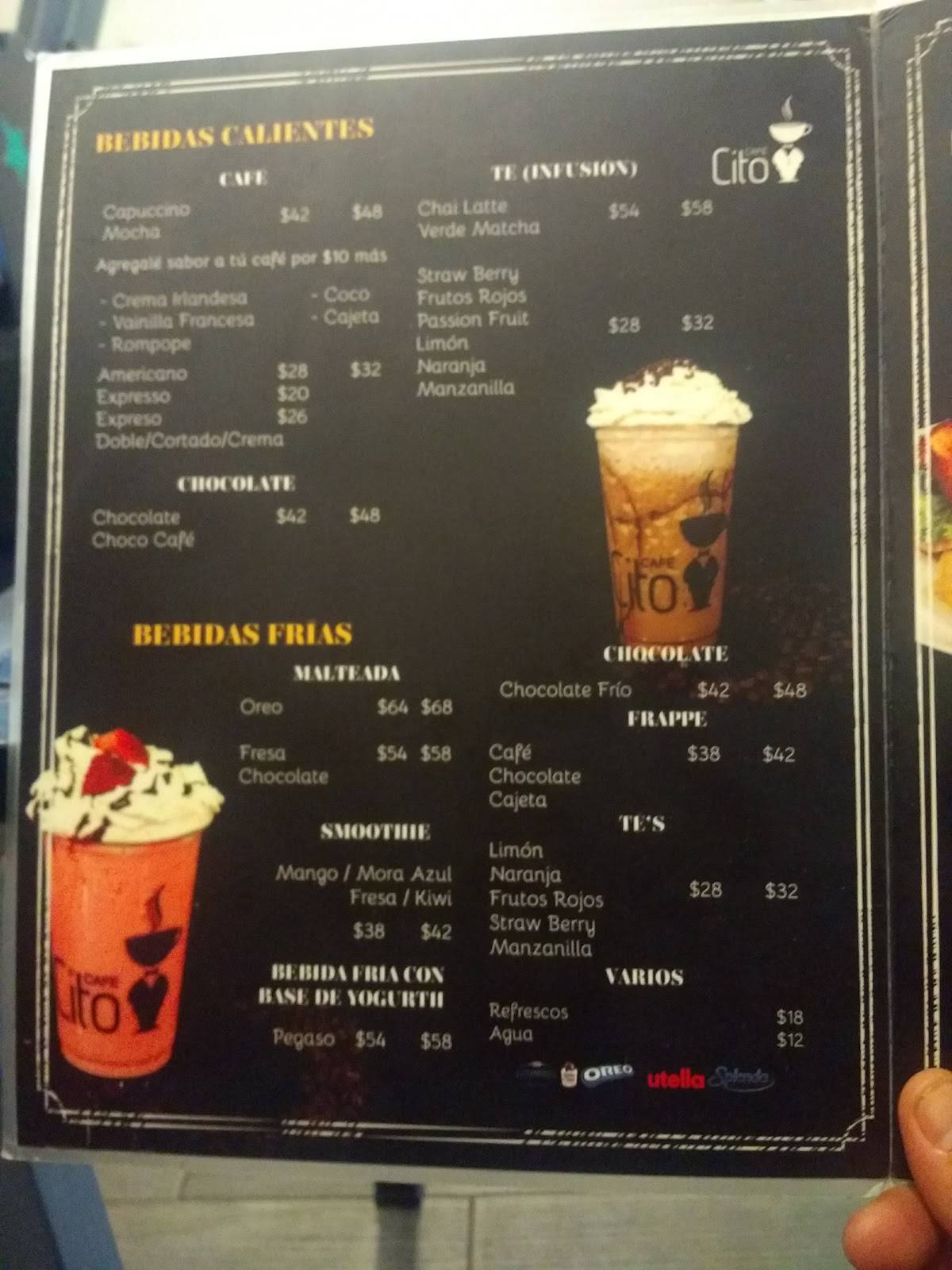 Carta de Cito Café, Ciudad de México, Avenida Santa Úrsula 192 Mz.12 Lt2