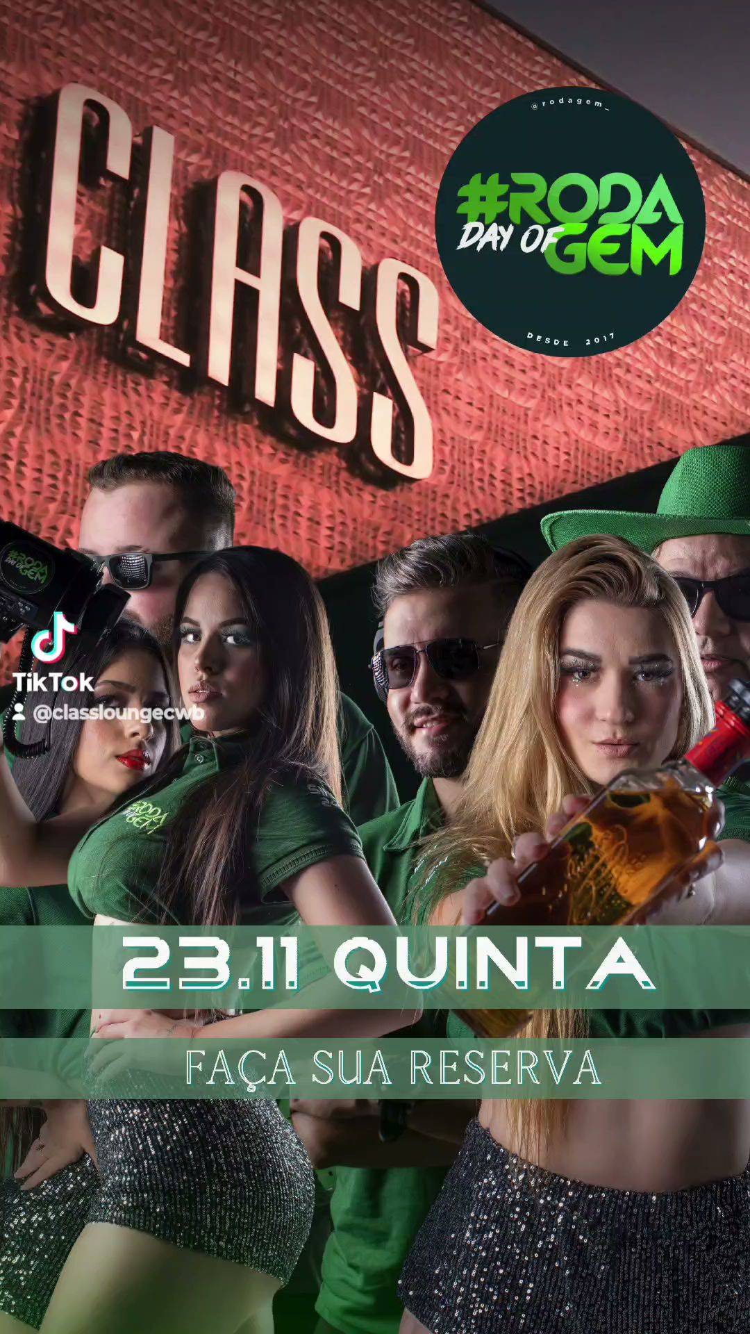 Menu em Class Night Club, Curitiba