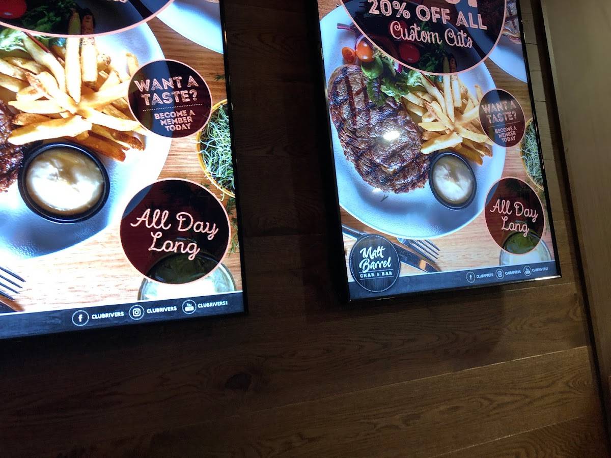 Menu at Club Rivers, Riverwood